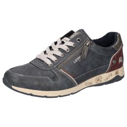 Sneaker Lerros, Herren, Gr. 42, rot (grau, weinrot), Lederimitat, used, Schuhe Sneaker, Schn&uuml;rschuh, Freizeitschuh, Halbschuh mit Rei&szlig;verschluss