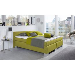 Boxspringbett Hapo "ATLANTA mit niedrigem Kopfteil", gr&uuml;n, B:190cm L:210cm, Komplettbetten, Boxspringbett, erh&auml;ltlich in verschiedenen Breiten, Farben & Matratzenarten