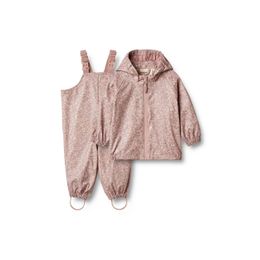 Outdoorjacke Wheat "Wheat Rainwear Charlie Set", M&auml;dchen, Gr. 92, powder flower meadow, 55% Polyester (Recycelt), 45% Polyurethan, unifarben, normal, ohne Ausschnitt, Jacken Outdoorjacke, reflektierend