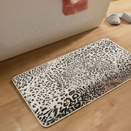 Badematte Gino Falcone "Aquata GF-162, Badvorleger, Badezimmer Teppich", beige, H:7mm, Kunstfaser, Badematten, Badematte, Badteppich, bedruckt, Leopardenmuster, rechteckig