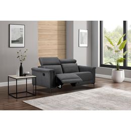 2-Sitzer OTTO HOME "Lund, mit Relaxfunktion und Kopfteilverstellung", grau (anthrazit), B:160cm H:97cm T:100cm, Webstoff 100% Polyester, Sofas, manuell od. elektrisch (m.USB-C), Echtleder, Kunstleder, Webstoff