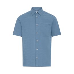 Kurzarmhemd Casual Friday "Kurzarmhemd CFAaberg Structured", Herren, Gr. XXL, N-Gr, blau (bering sea), Obermaterial: 100% Baumwolle CO., Hemden