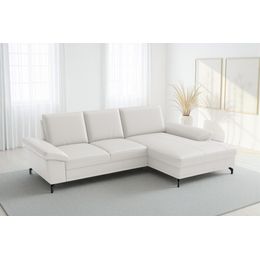 Sit & More Ecksofa SIT & MORE "Chelsea L-Form, B: 264 cm, Leder", reinwei&szlig;, B:264cm H:89cm T:174cm, Sofas, Ecksofa, optional mit Bettfunktion und Bettkasten