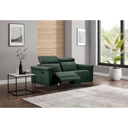 2-Sitzer OTTO HOME "Lund, mit Relaxfunktion und Kopfteilverstellung", gr&uuml;n (dunkelgr&uuml;n), B:160cm H:97cm T:100cm, Webstoff 100% Polyester, Sofas, manuell od. elektrisch (m.USB-C), Echtleder, Kunstleder, Webstoff