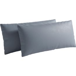 Sit & More Sofakissen SIT & MORE "Chelsea, 60 cm, Leder", graublau, B:60cm H:30cm, Leder, Polsterauflagen, Sofakissen, zur Auswahl Sets mit 2 oder 3 St&uuml;ck