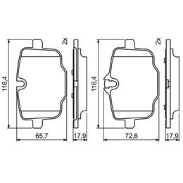 Bosch Bremsbelagsatz, Scheibenbremse 0986494759 f&uuml;r BMW