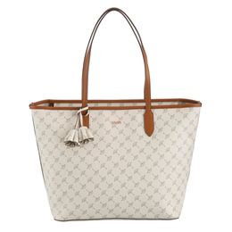 JOOP! Shopper JOOP "cortina 1.0 shopper lhz", Damen, Gr. B/H/T: 36cm x 29cm x 17cm, wei&szlig; (sanftes wei&szlig;), Lederimitat, bedruckt, Taschen Shopper, Damen Handtasche mit doppeltem Henkel