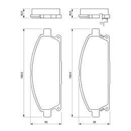 Bosch Bremsbelagsatz, Scheibenbremse 0986424715 f&uuml;r NISSAN INFINITI HONDA