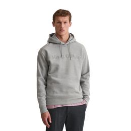 Marc O'Polo Hoodie MARC O'POLO "relaxed fit aus weicher Bio-Baumwolle", Herren, Gr. XL, cloudy grau melange, Sweatware, Obermaterial: 100% Baumwolle, relaxed fit normal, Rippb&uuml;ndchen, Sweatshirts Hoodie, Ton-in-Ton Stickerei auf der Brust