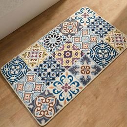 Badematte Gino Falcone "Aquata GF-160, Badvorleger, Badezimmer Teppich", blau, H:7mm, Kunstfaser, Badematten, Badematte, Badteppich, bedruckt, Fliesen Optik, rechteckig