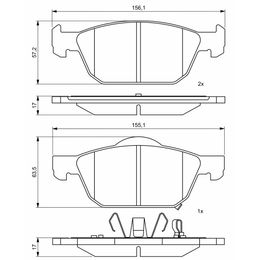 Bosch Bremsbelagsatz, Scheibenbremse 0986494785 f&uuml;r HONDA