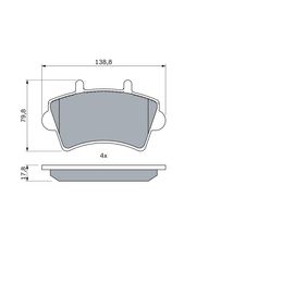Bosch Bremsbelagsatz, Scheibenbremse 0986494031 f&uuml;r Opel HOLDEN NISSAN RENAULT