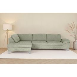 Ecksofa DIE PLANBAR "MP-IN14007, Breite 306 cm", famosa gr&uuml;n, B:306cm H:84cm T:197cm, 100% Polyester, Sofas, Ecksofa, wahlweise mit Bettfunktion und verstellbaren Kopfst&uuml;tzen