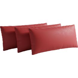 Sit & More Sofakissen SIT & MORE "Chelsea, 60 cm, Leder", feuerrot, B:60cm H:30cm, Leder, Polsterauflagen, Sofakissen, zur Auswahl Sets mit 2 oder 3 St&uuml;ck