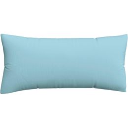 Kissenbezug Schlafgut "Premium Kissenbezug Woven Satin (1 St)", blau (blau light), B:40cm L:80cm, Mako-Satin, Obermaterial: 100% Baumwolle, Kissenbez&uuml;ge, Kissenbezug, Ton-in-Ton Rei&szlig;verschluss, Fadendichte von 300tc, Uni, OEKO Tex
