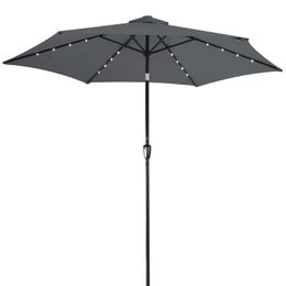 Kingsleeve LED Solar Sonnenschirm Florida Anthrazit &Oslash;300cm UV-Schutz 80+