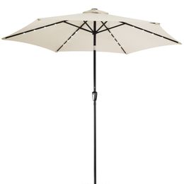 Kingsleeve LED Solar Sonnenschirm Florida Creme &Oslash;300cm UV-Schutz 80+