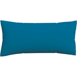 Kissenbezug Schlafgut "Premium Kissenbezug Woven Satin (1 St)", blau (blau mid), B:40cm L:80cm, Mako-Satin, Obermaterial: 100% Baumwolle, Kissenbez&uuml;ge, Kissenbezug, Ton-in-Ton Rei&szlig;verschluss, Fadendichte von 300tc, Uni, OEKO Tex