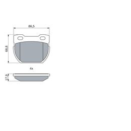 Bosch Bremsbelagsatz, Scheibenbremse 0986424606 f&uuml;r LAND ROVER