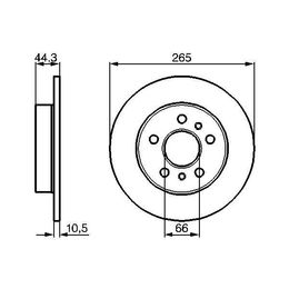 Bosch Bremsscheibe 0986478757 voll 265mm 10mm f&uuml;r RENAULT