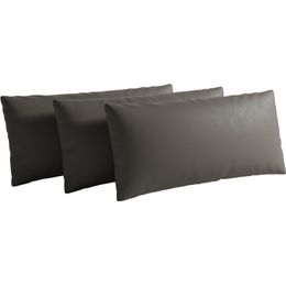 Sit & More Sofakissen SIT & MORE "Chelsea, 60 cm, Leder", anthrazit, B:60cm H:30cm, Leder, Polsterauflagen, Sofakissen, zur Auswahl Sets mit 2 oder 3 St&uuml;ck