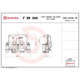 Brembo Bremssattel fbr080 Vorderachse links f&uuml;r Opel Vaughall NISSAN RENAULT