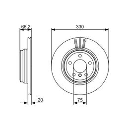 Bosch Bremsscheibe 0986479622 bel&uuml;ftet 330mm 20mm f&uuml;r BMW