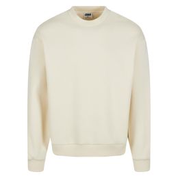 Sweater Urban Classics "Urban Classics Fluffy Crewneck", Herren, Gr. 5XL, sandwei&szlig;, 70% Baumwolle, 30% Polyester, unifarben, Rundhals, Sweatshirts Sweater