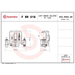 Brembo Bremssattel fbr018 vor der Achse f&uuml;r Fiat Peugeot Citro&euml;n