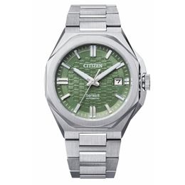 Automatikuhr Citizen "Series 8", silberfarben, gr&uuml;n, Armbanduhren, Herren, Automatikuhr, Armbanduhr, Herrenuhr, Mechanische Uhr, Edelstahlarmband, analog