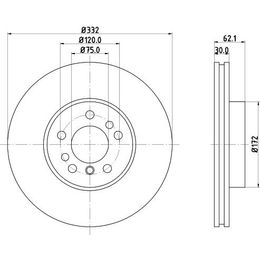 Hella Bremsscheibe 8dd355127631 332mm 30mm f&uuml;r BMW