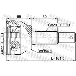 FEBEST Gelenksatz, Antriebswelle 0210f15 Vorderachse f&uuml;r NISSAN