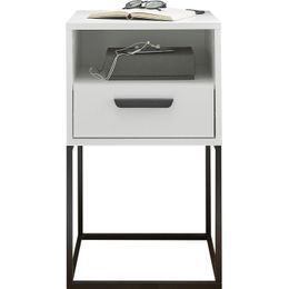 Nachtkommode Schlafkontor "Cudro Nachttisch auf Fu&szlig;gestell", wei&szlig;, B:40cm H:65cm T:38,5cm, Melamin, Sideboards, mit einem offenen Fach f&uuml;r schnellen Zugriff