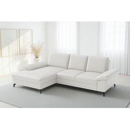 Sit & More Ecksofa SIT & MORE "Chelsea L-Form, B: 264 cm, Leder", reinwei&szlig;, B:264cm H:89cm T:174cm, Sofas, Ecksofa, optional mit Bettfunktion und Bettkasten