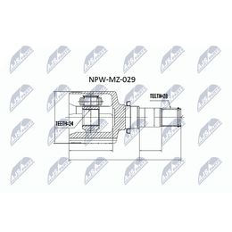 NTY Gelenksatz, Antriebswelle npwmz029 Vorderachse links f&uuml;r MAZDA