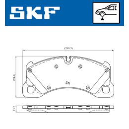 SKF Bremsbelagsatz, Scheibenbremse vkbp80461 f&uuml;r VW Porsche