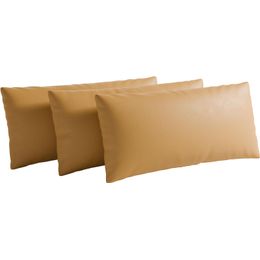 Sit & More Sofakissen SIT & MORE "Chelsea, 60 cm, Leder", curry, B:60cm H:30cm, Leder, Polsterauflagen, Sofakissen, zur Auswahl Sets mit 2 oder 3 St&uuml;ck