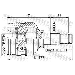 FEBEST Gelenksatz, Antriebswelle 0111av220 Vorderachse f&uuml;r TOYOTA