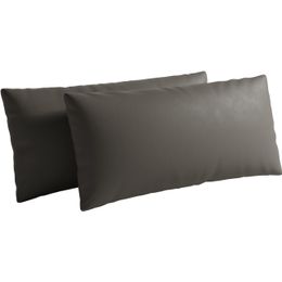 Sit & More Sofakissen SIT & MORE "Chelsea, 60 cm, Leder", anthrazit, B:60cm H:30cm, Leder, Polsterauflagen, Sofakissen, zur Auswahl Sets mit 2 oder 3 St&uuml;ck