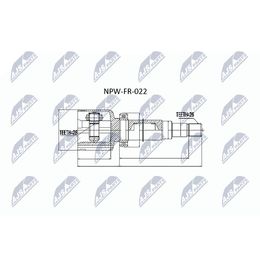 NTY Gelenksatz, Antriebswelle npwfr022 radseitig f&uuml;r Ford