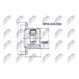 NTY Gelenksatz, Antriebswelle npwms033 getriebeseitig f&uuml;r MITSUBISHI