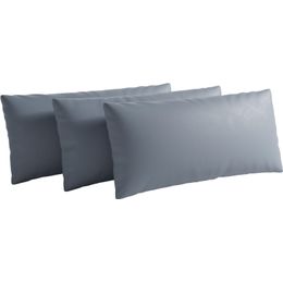 Sit & More Sofakissen SIT & MORE "Chelsea, 60 cm, Leder", graublau, B:60cm H:30cm, Leder, Polsterauflagen, Sofakissen, zur Auswahl Sets mit 2 oder 3 St&uuml;ck