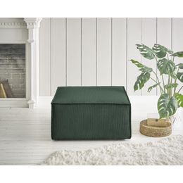 Hocker OTTO HOME "SHERWOOD", gr&uuml;n (dunkelgr&uuml;n), B:80cm H:42cm T:80cm, 100% Polyester, Hocker, Hocker, Hocker quadratisch, ideale Erg&auml;nzung zum Loveseat SHERWOOD