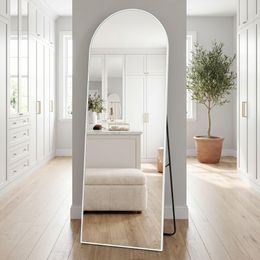 Spiegel OTTO HOME "Standspiegel Addrik, wahlweise in 2 Gr&ouml;&szlig;en 150x40cm oder 180x60cm", transparent (wei&szlig;), B:60cm H:180cm T:2,7cm, Sicherheitsglas, Spiegel, Ganzk&ouml;rperspiegel mit Sicherheitsglas, in verschiedenen Farben