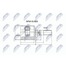 NTY Gelenksatz, Antriebswelle npwis003 Hinterachse links