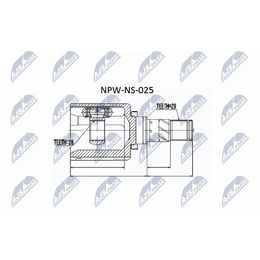 NTY Gelenksatz, Antriebswelle npwns025 Vorderachse links f&uuml;r NISSAN