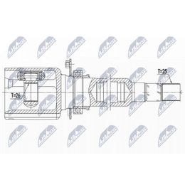NTY Gelenksatz, Antriebswelle npwar009 innen f&uuml;r ALFAROME/Fiat/LANCI