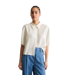 Marc O'Polo Kurzarmbluse MARC O'POLO DENIM "aus TENCEL&trade; Lyocell", Damen, Gr. XL, silky wei&szlig;, Obermaterial: 100% Lyocell, unifarben, regular fit bauchfrei, normaler Saum, Blusen
