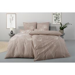 Bettw&auml;sche OTTO HOME "Soucy", taupe, B/L: 135cm x 200cm, 1 Stk., 1 Stk., Satin, B/L: 80cm x 80cm, 2 Stk., Satin, Obermaterial: 100% Baumwolle, Bettw&auml;sche, Bettw&auml;sche, ab Gr. 135x200, 100% Baumwolle, Renforc&eacute; & PREMIUM Satin (TC300)
