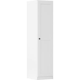 Dreht&uuml;renschrank Rauch "Kleiderschrank Schrank Garderobe Ankleide Schlafzimmerschrank YLVA", wei&szlig;, B:45cm H:197cm T:54cm, Holzwerkstoff, Schr&auml;nke, Dreht&uuml;renschrank, skandinavischer Style mit Rahmenfront und Knopfgriffen MADE IN GERMANY